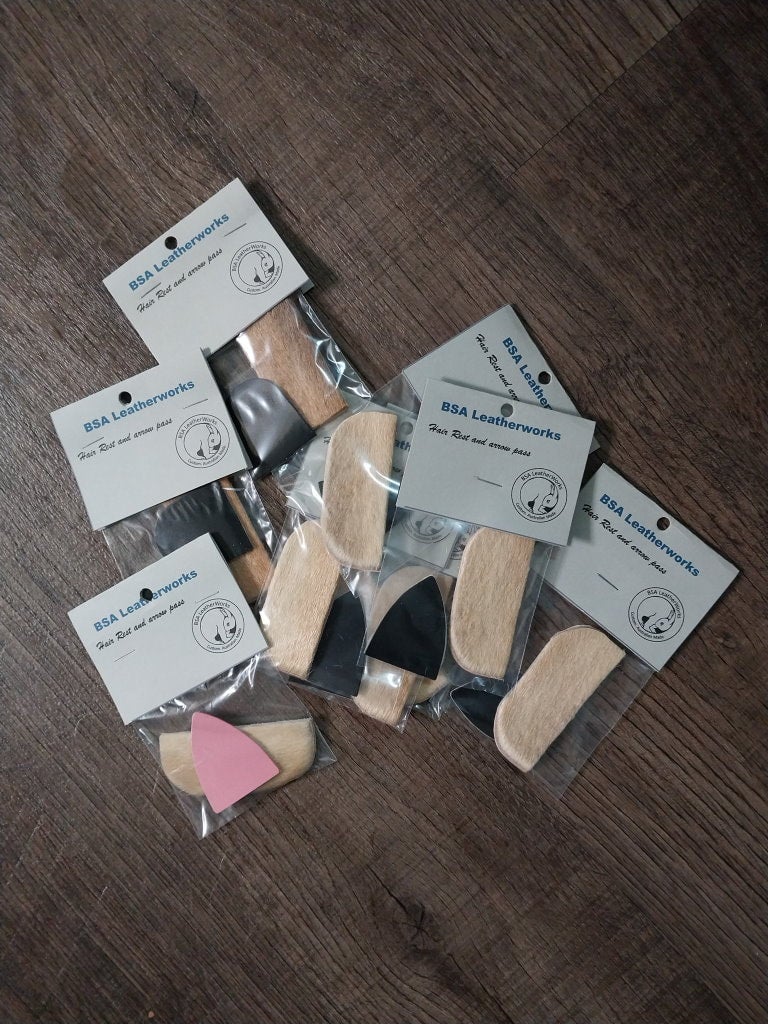 Hair Rest and Leather Arrow Pass | Only Traditional Archery Supplies